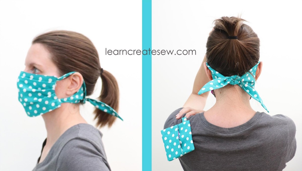 Face Mask with Wide Fabric Tie – learncreatesew