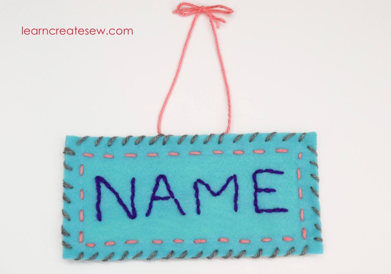 Learn to Sew: Lesson 1: Name Tag Stitch Sampler – learncreatesew